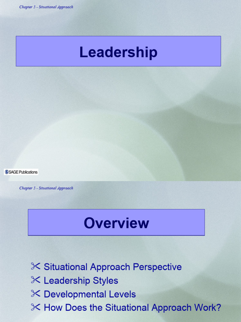 05 Situational-Approach SLT ST | PDF | Leadership | Social Psychology