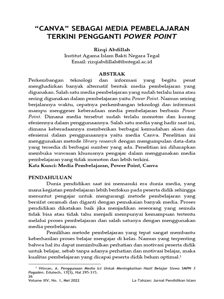 Canva Sebagai Media Pembelajaran Terkini Pengganti | PDF