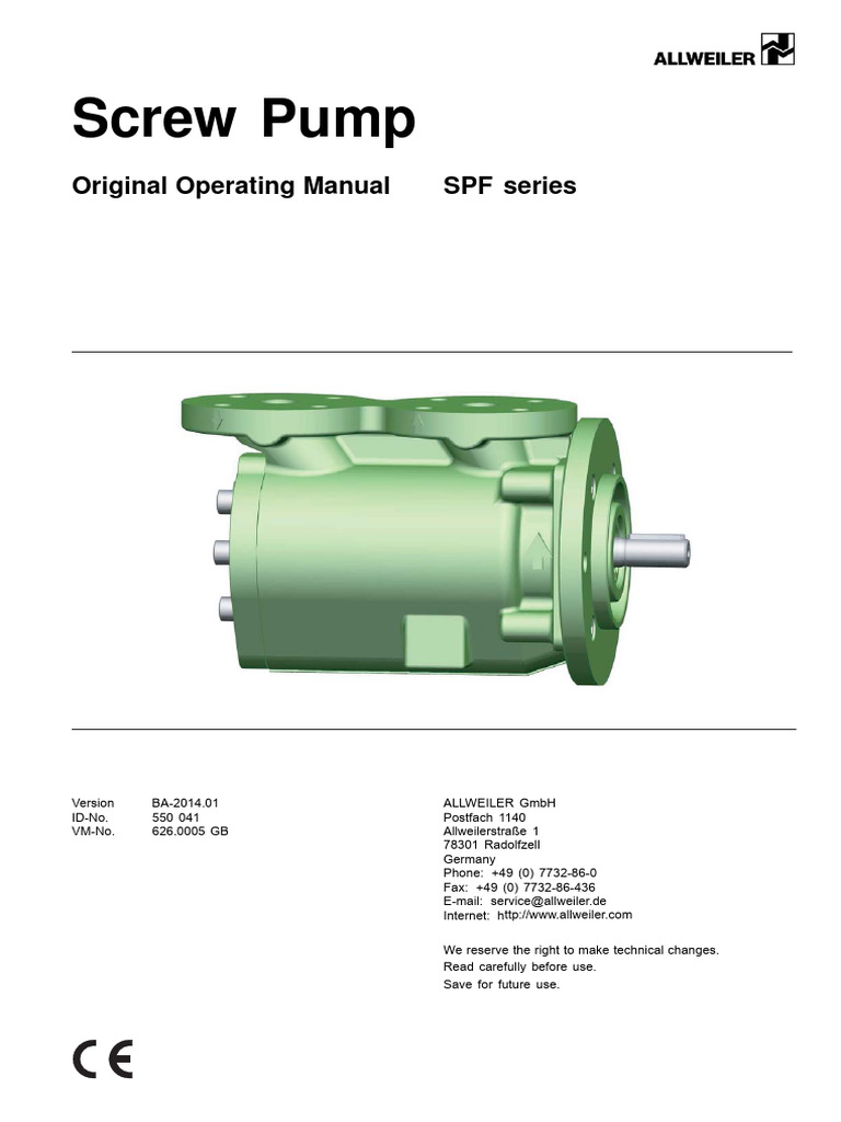 SPF40 Pumps ME Purifiers | PDF | Pump | Bearing (Mechanical)