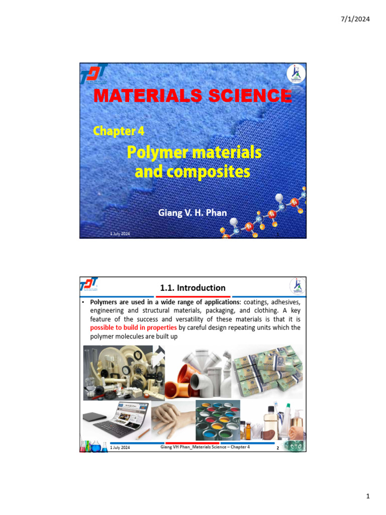 Chapter 4 - Polymer Materials and Composite | PDF | Polymers | Polymerization