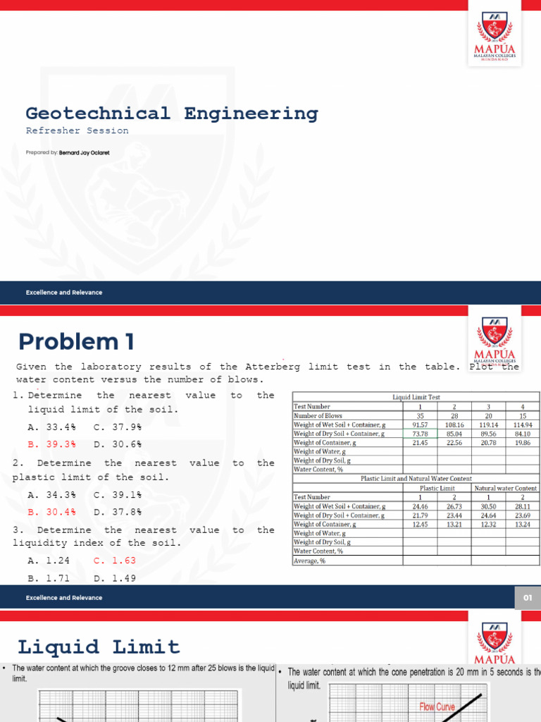 Geotechnical Engineering Refresher 06082024 | PDF | Mechanical Engineering | Mechanics