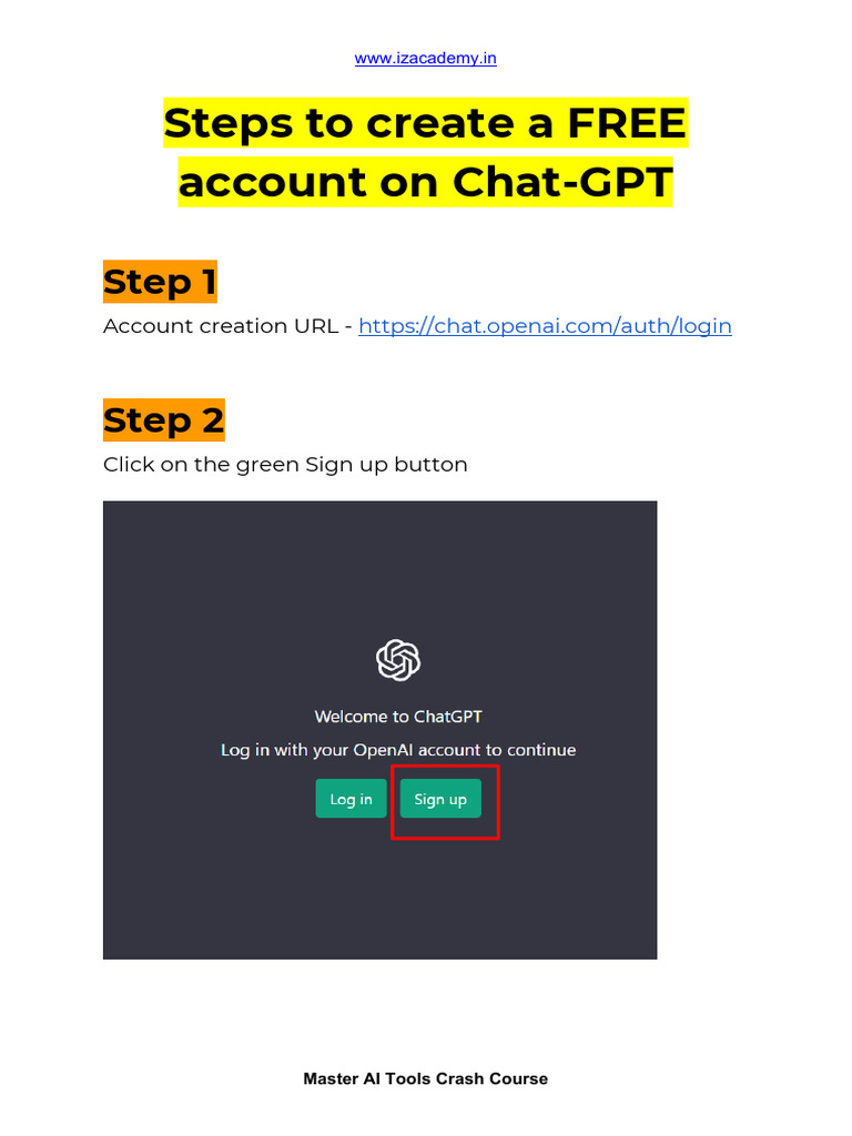 Steps To Create FREE Chat GPT Account | PDF | Career & Growth | Computers