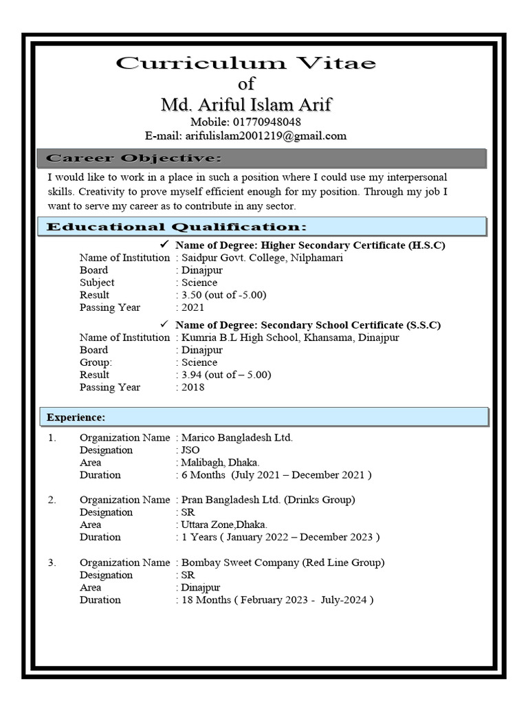 Of Md. Ariful Islam Arif | PDF | Learning