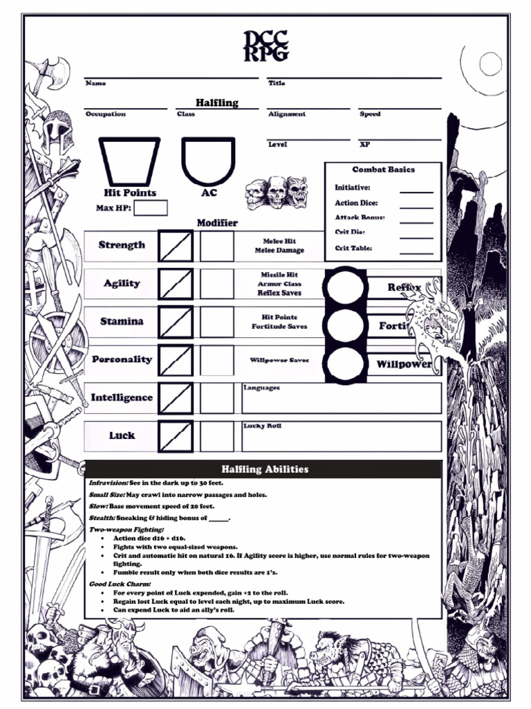 Halfling Character Sheet | PDF
