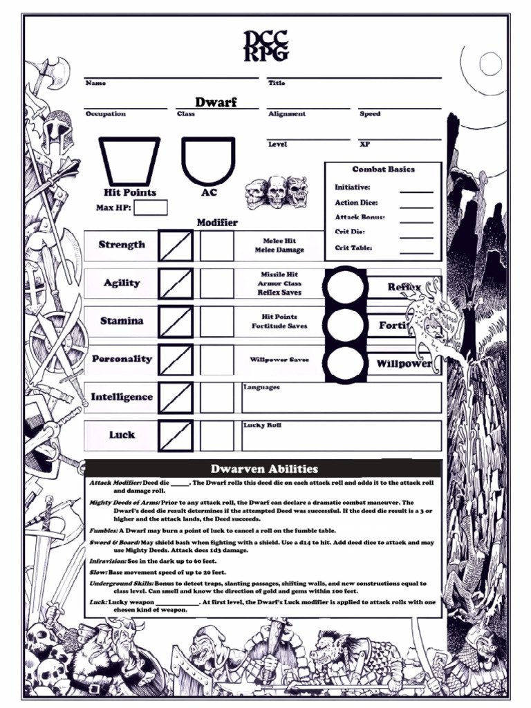 Dwarf Character Sheet | PDF
