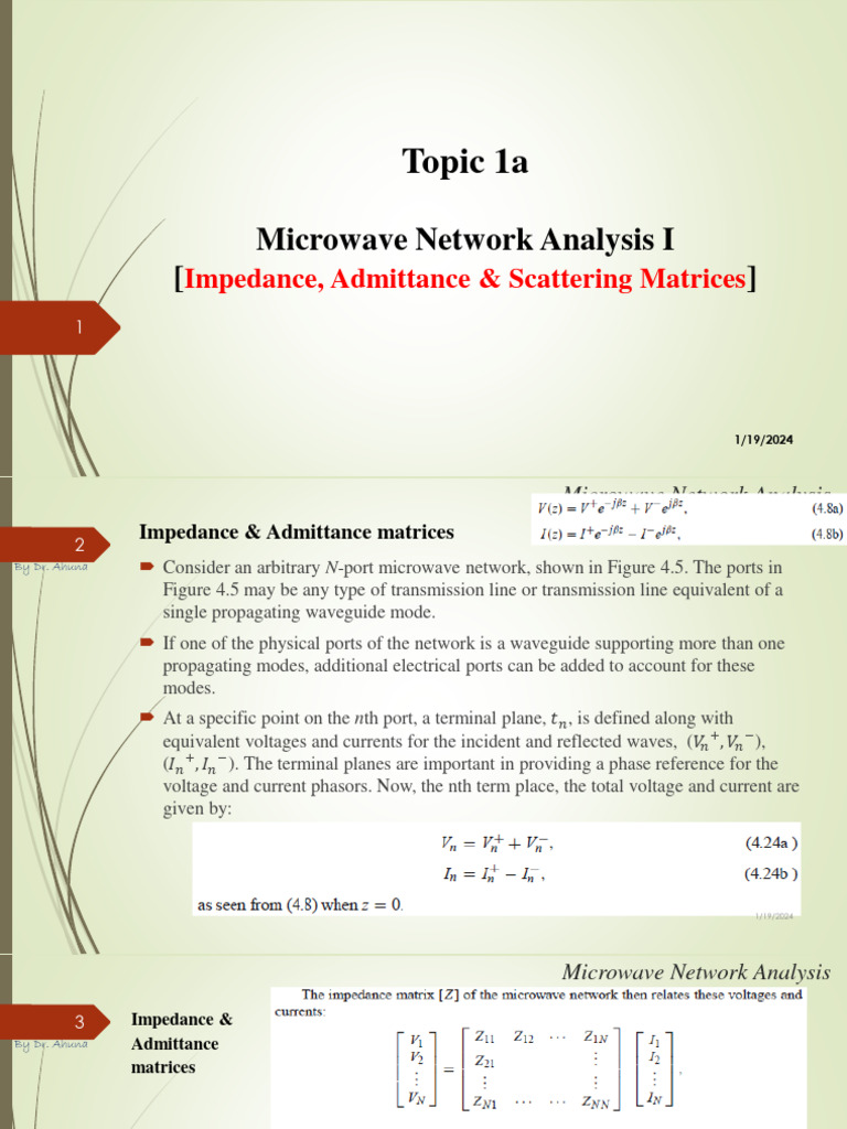 Microwave Network Analysis Techniques | PDF | Network Analysis ...