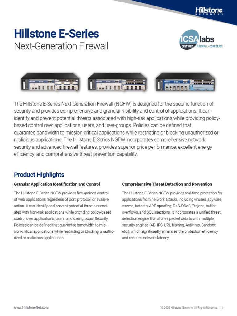 Hillstone E-Series V5.5R8 EN | PDF | Ip Address | Denial Of Service Attack
