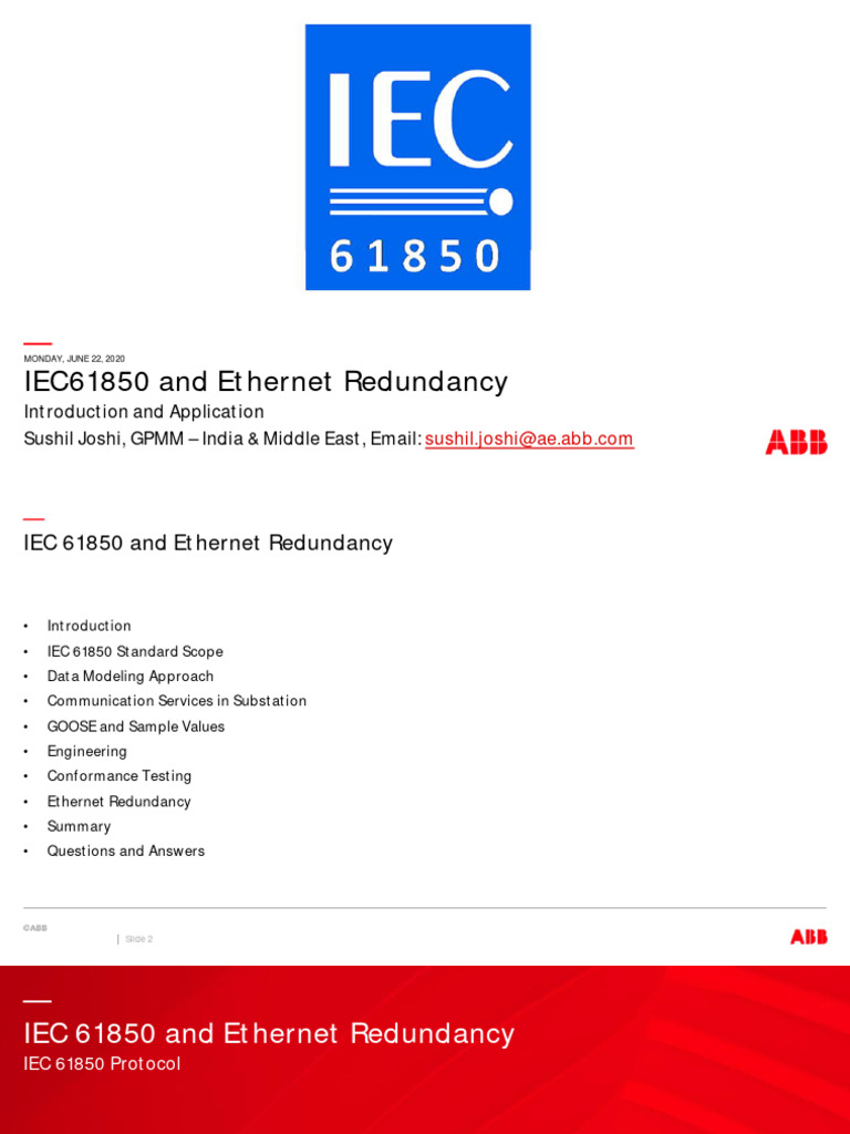 IEC 61850 ABB Webinar 20200622 | PDF | Ethernet | Computer Network