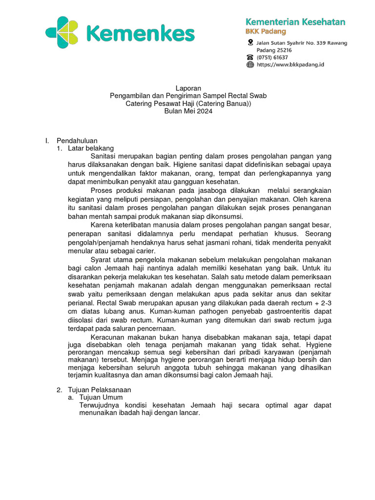 Lap Pengambilan Sampel Rectal Swab Banua | PDF