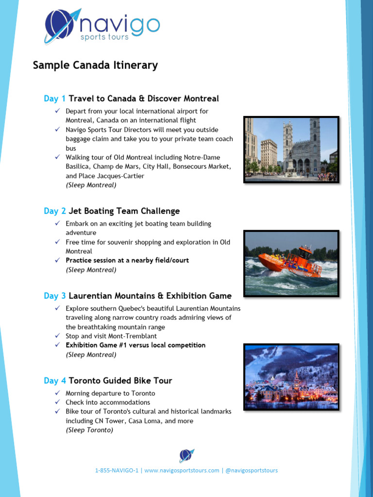 Canada-Montreal-Toronto-Website-Itinerary | PDF | Toronto | Montreal