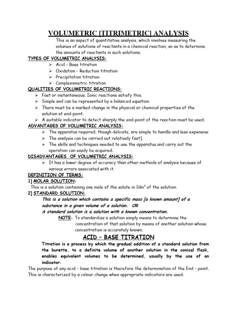 Chemistry Titration Guide | PDF | Titration | Chemistry