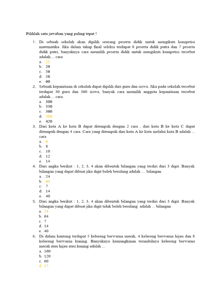 Latihan Pas MTK Xi 2024 | PDF | Metode & Bahan Ajar