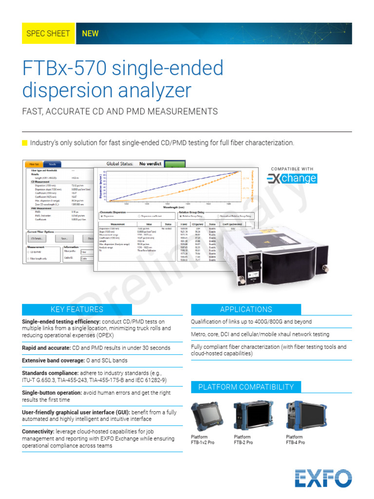 Exfo Spec-Sheet ftbx-570 v1 en | PDF | Mobile App | Optical Fiber