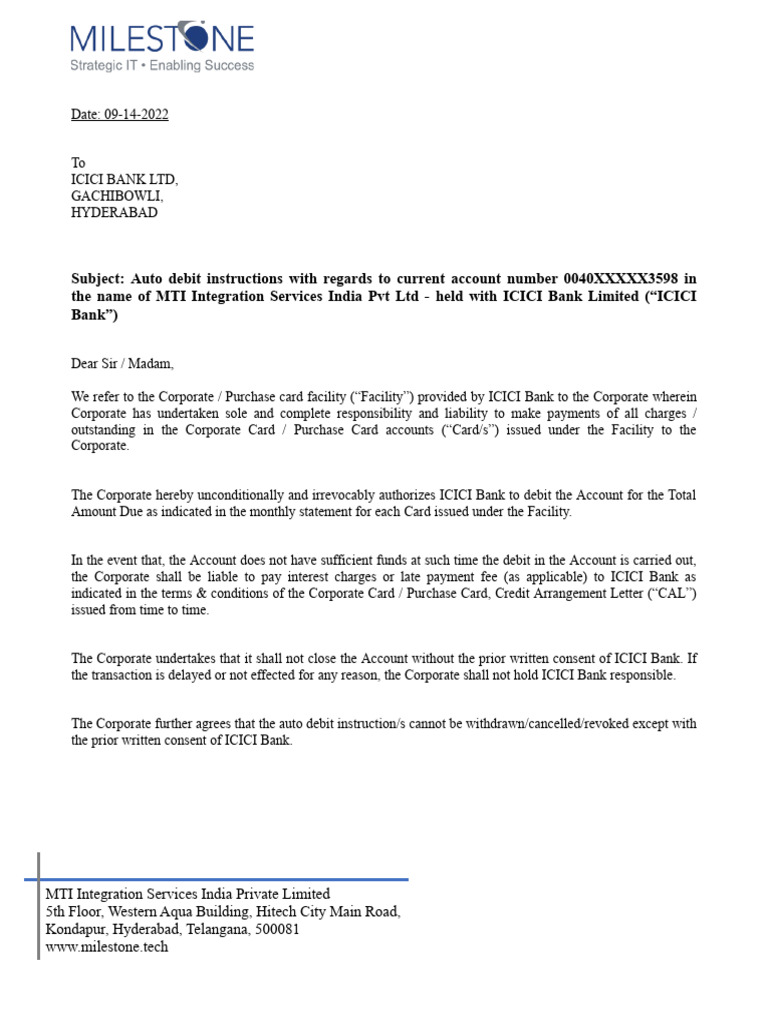 Auto Debit Form (Sample) | PDF | Debit Card | Banks