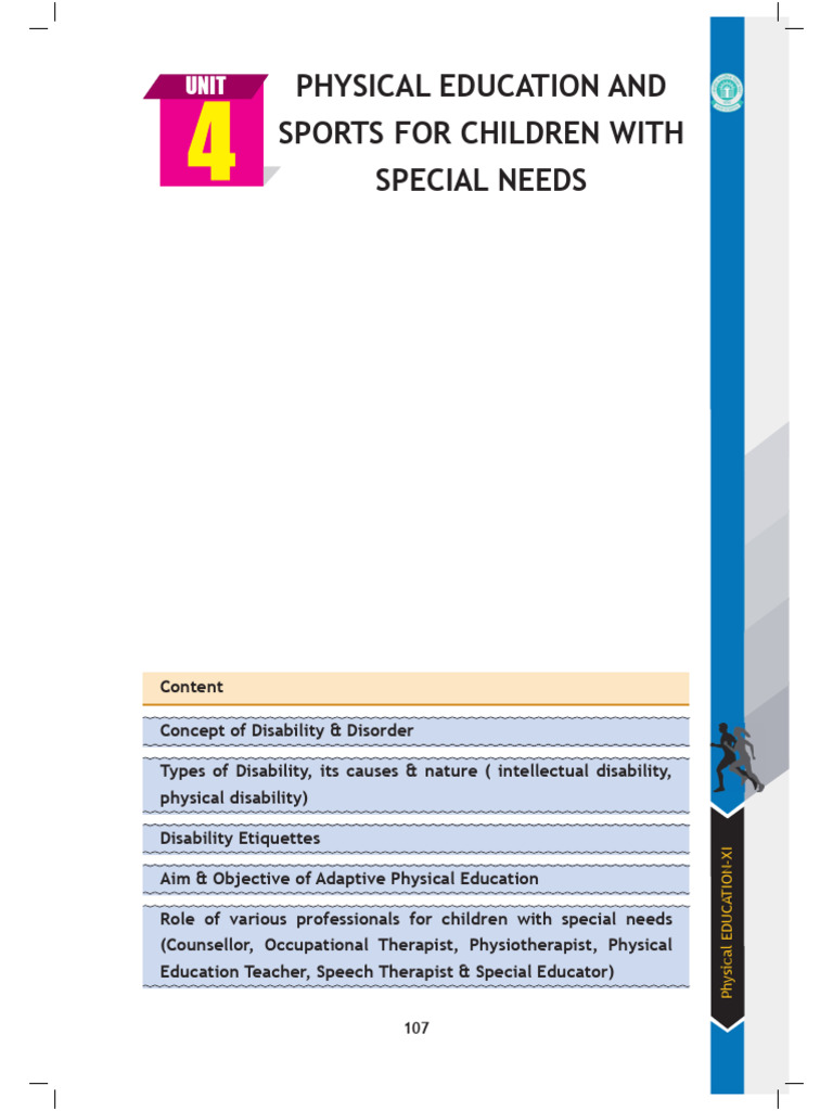 Unit 4 Physical Education and Sports For Children With Special Needs | PDF | Mental Disorder ...