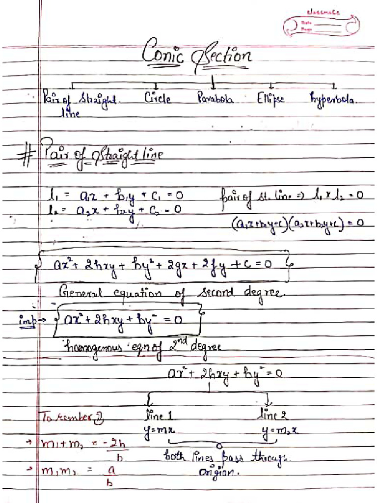Conic Section (Circle and Parabola | PDF
