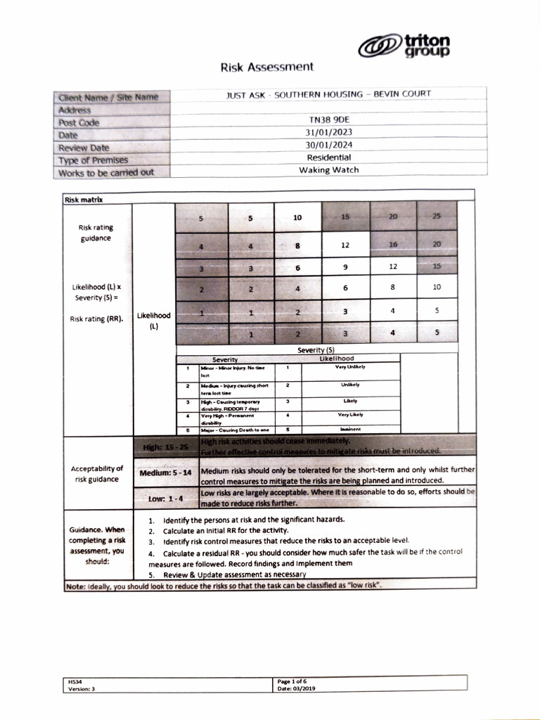 Bevin Court (Risk Assessment) | PDF
