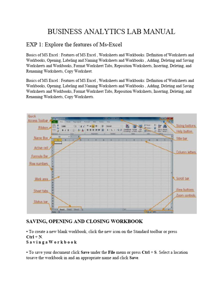 Business Analytics Lab Manual | PDF | Microsoft Excel | System Software