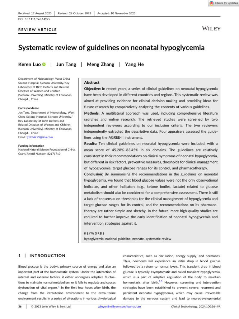 Clinical Endocrinology - 2023 - Luo - Systematic Review of Guidelines ...