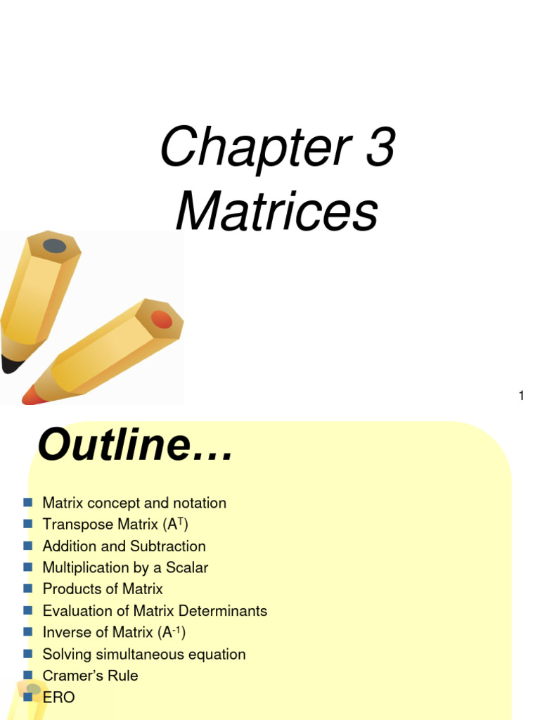 Fundamental of Mathematics: Matrix | PDF | Matrix (Mathematics) | Determinant