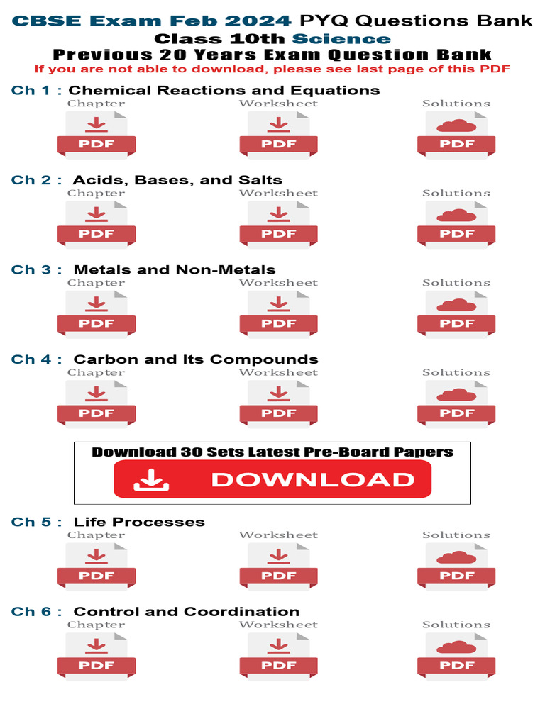 Science 10th QB CBSE | PDF | Equations