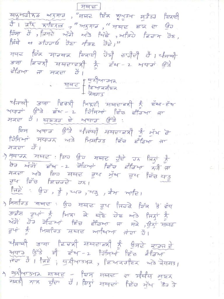 Punjabi Bhasha Shabad | PDF