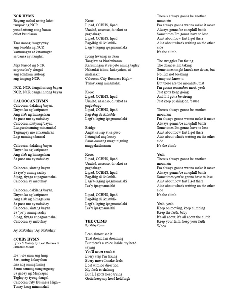 Moving Up Songs | PDF