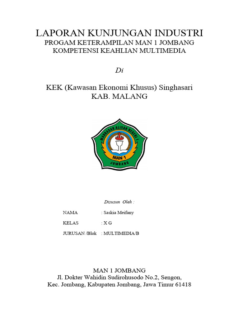 Cover Laporan Kunjungan Industri | PDF