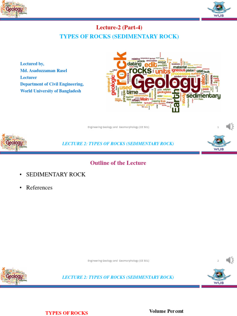 Lecture 2 (Part 4) - Fall 2020 - CE - WUB | PDF | Rock (Geology) | Sedimentary Rock