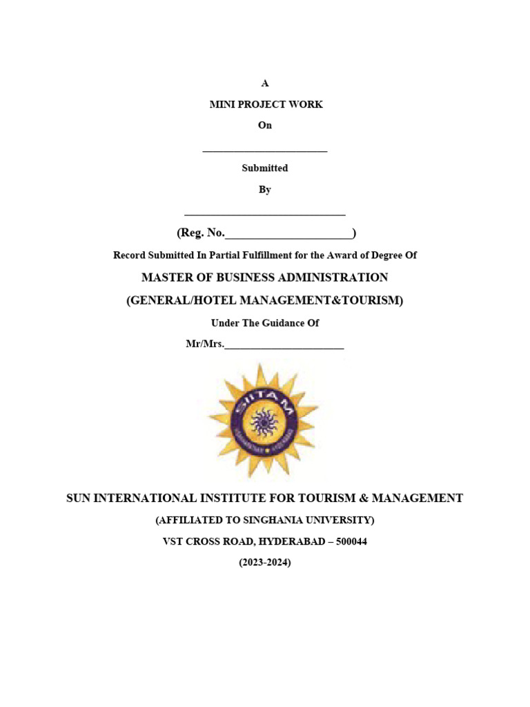 Mba Gen Project Front Pages | PDF