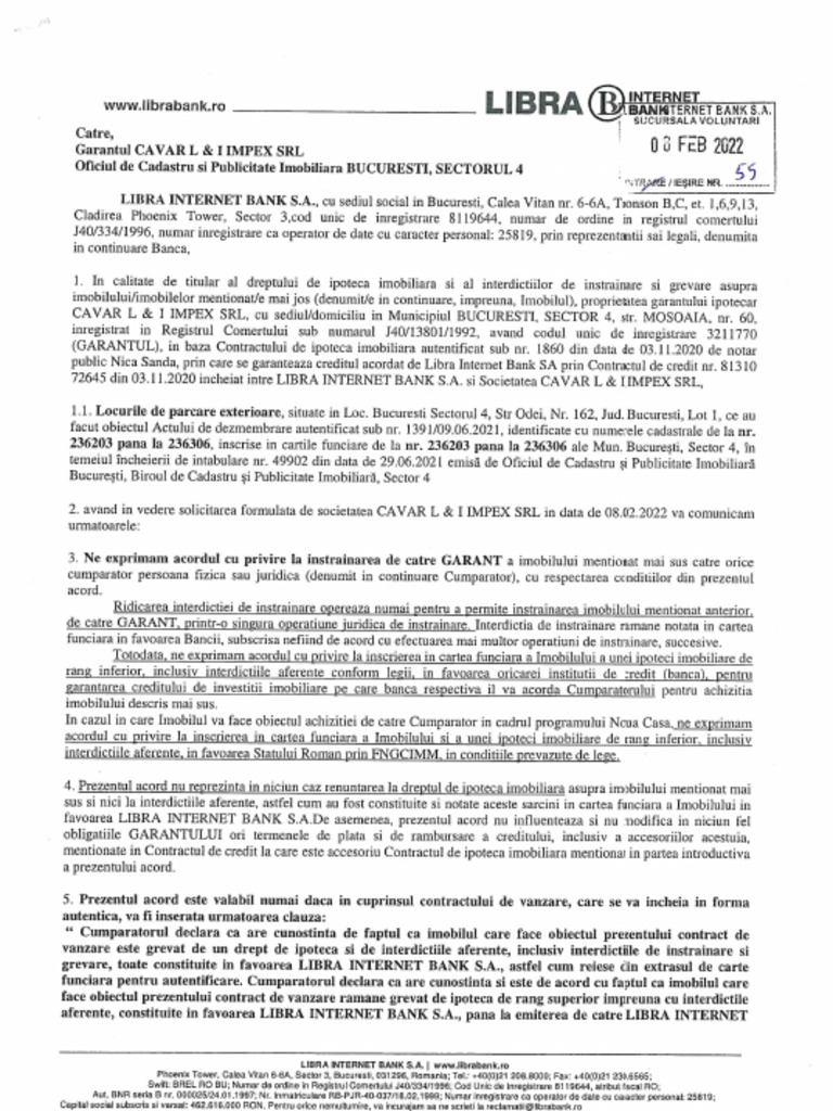 Acord Libra Parcari Luna Februarie 2022 | PDF