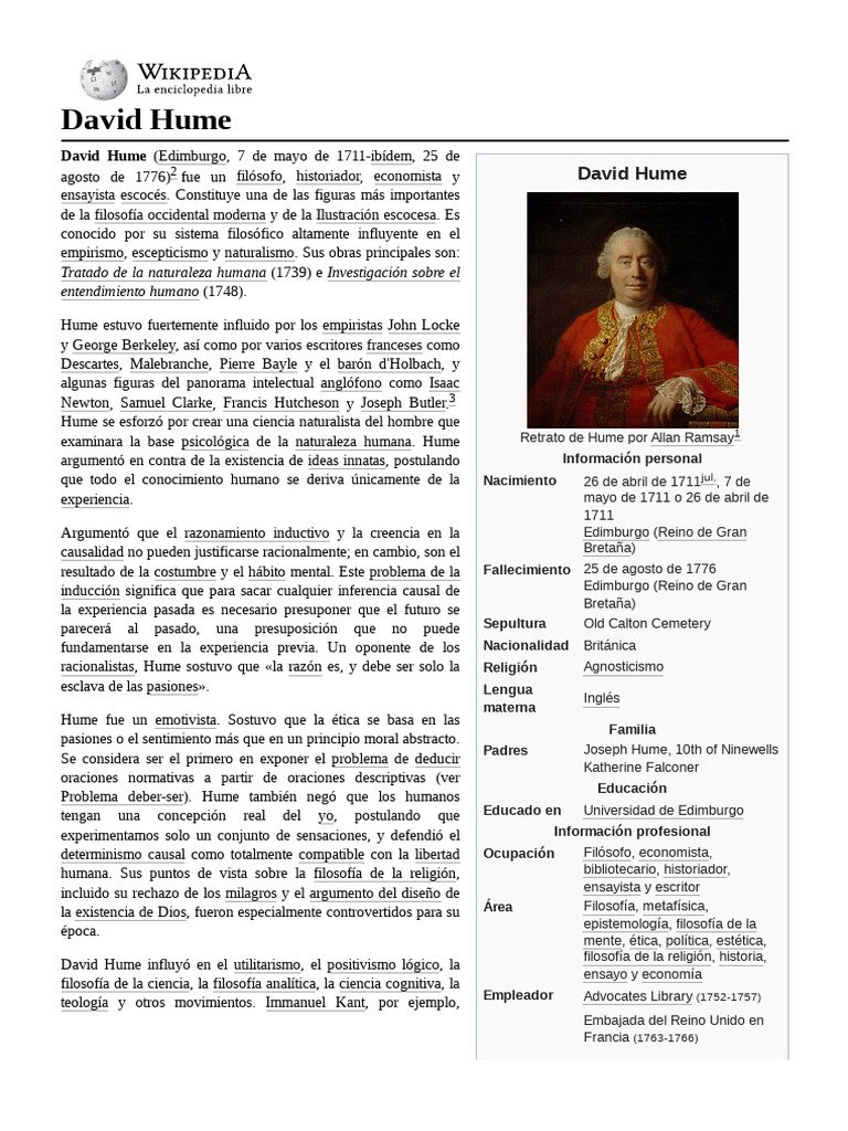 David Hume | PDF | David Hume | Razonamiento inductivo