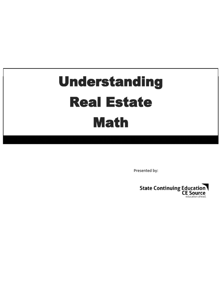 Understanding Real Estate Math Book | PDF | Area | Depreciation