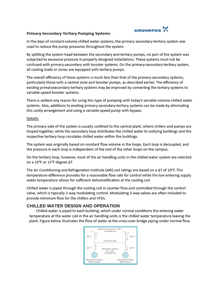 Primary Secondary and Tertiary Hydronic Scheme | PDF | Pump ...