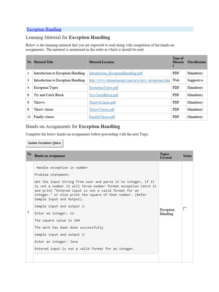 Milestone1-Exception Handling | PDF | Parameter (Computer Programming) | Command Line Interface