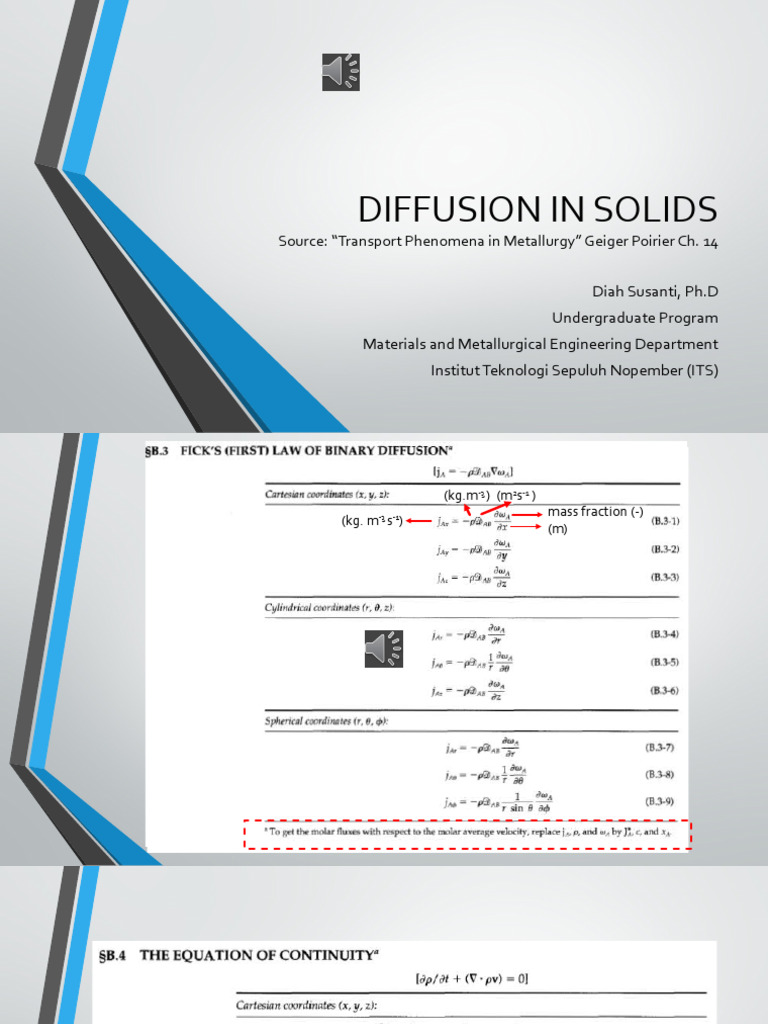 CH 14 Diffusion in Solids | PDF | Diffusion | Continuum Mechanics