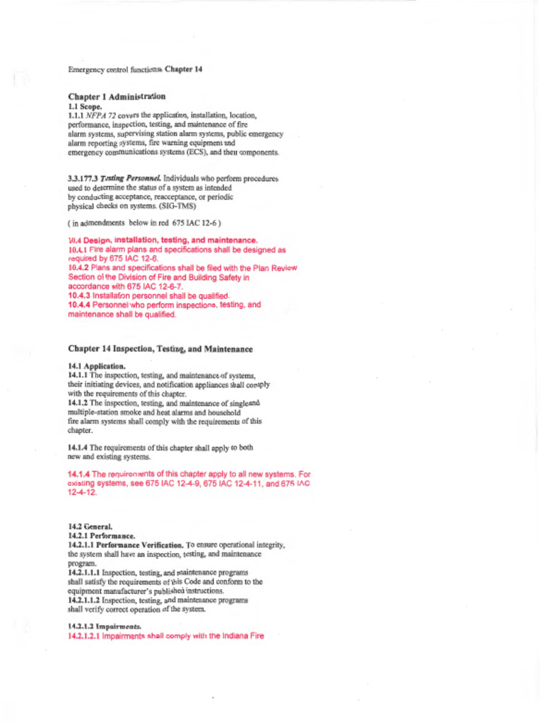 NFPA 72: Inspection and Testing Guide | PDF | Safety