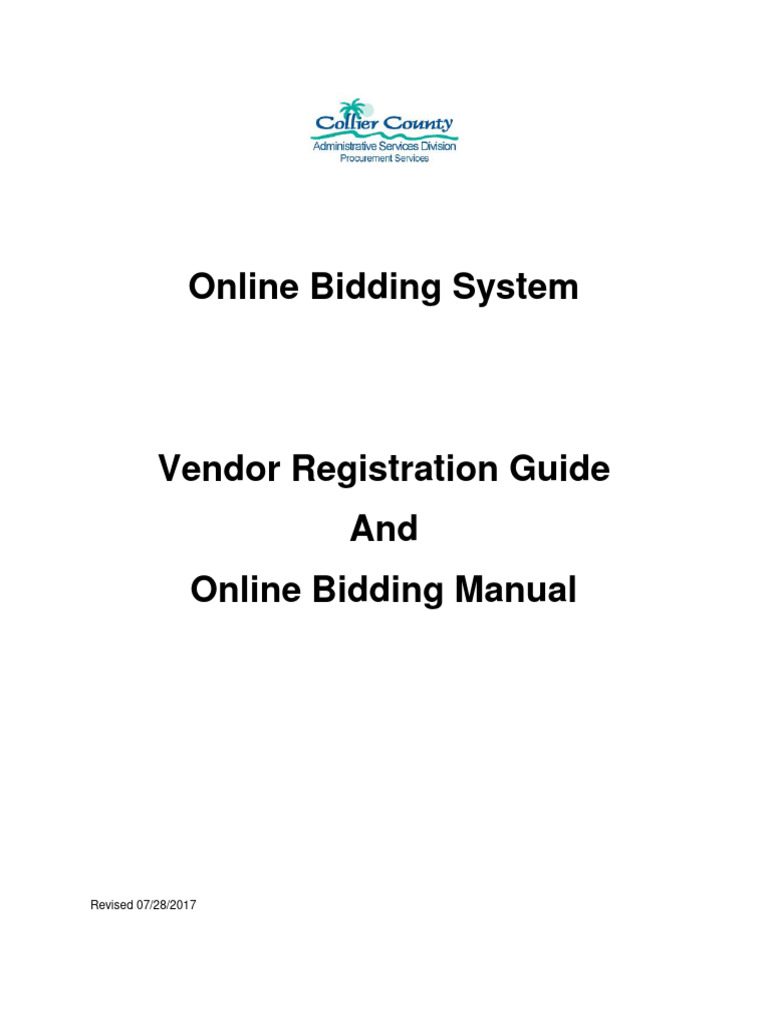 Collier County Vendor Registration Guide | PDF | Login | Online And Offline