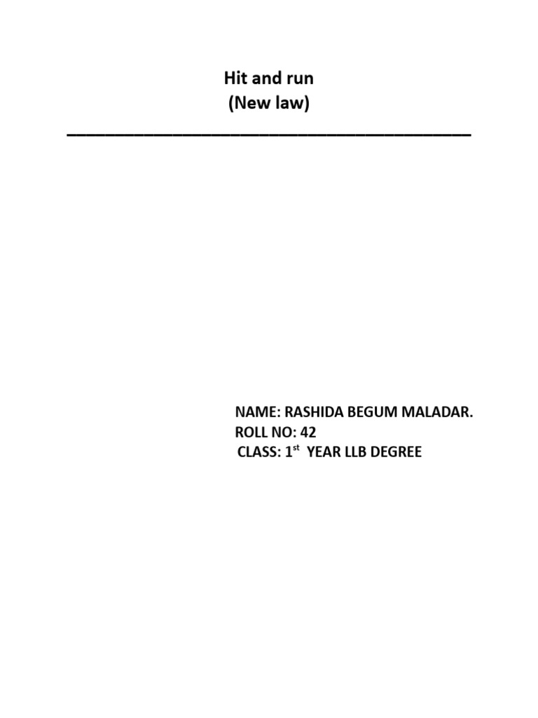 Hit and Run (New Law) | PDF | Justice | Crime & Violence