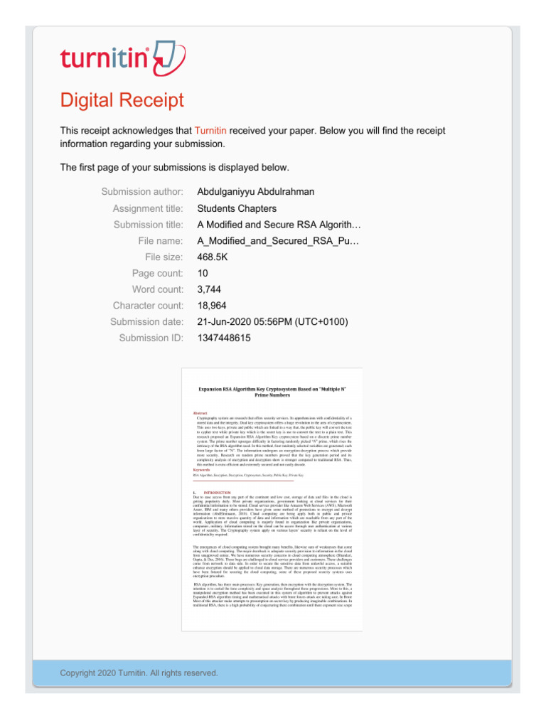 Receipt_A Modified and Secure RSA Algorithm.. | PDF Receipt_A Modified and Secure RSA Algorithm.. | PDF