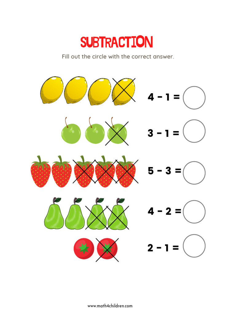 Subtraction Using Crossed Out Pictures | PDF Subtraction Using Crossed Out Pictures | PDF