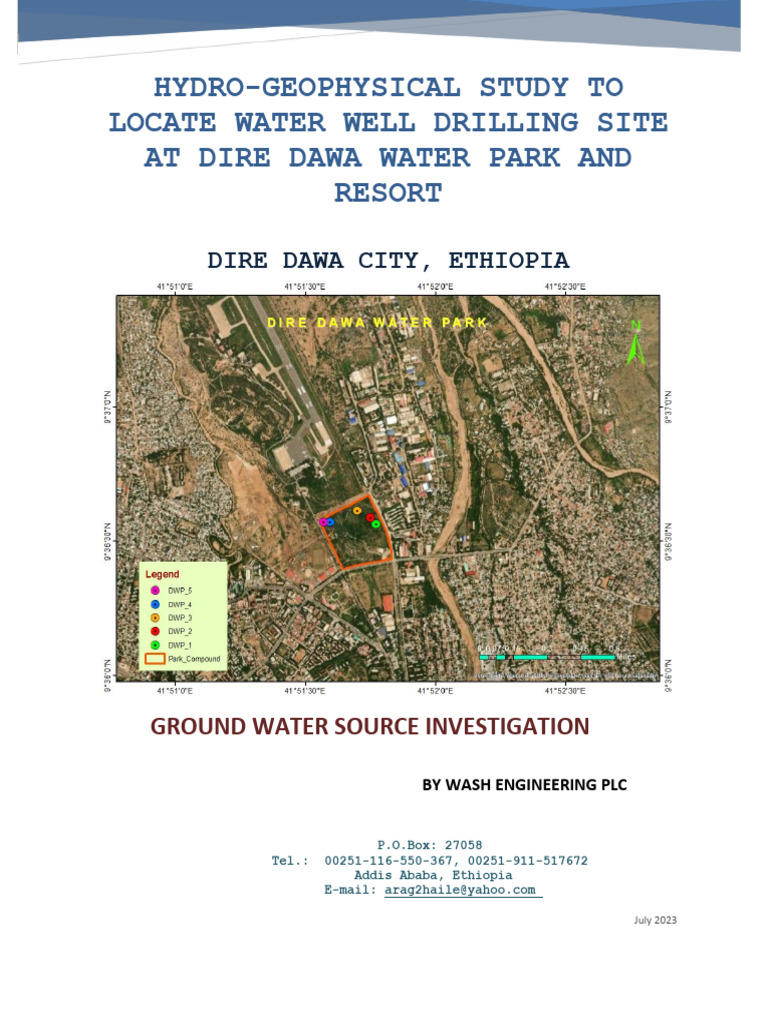 Hydrogeophysics for Dire Dawa Water Park | PDF | Groundwater | Aquifer