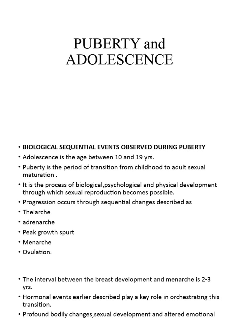 PUBERTY and ADOLESCENCE | PDF | Puberty | Luteinizing Hormone