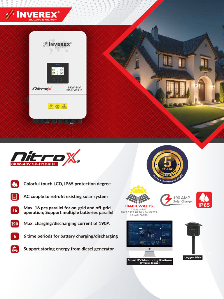 Inverex Nitrox 8kw Hybrid Solar Inverter 1 | PDF