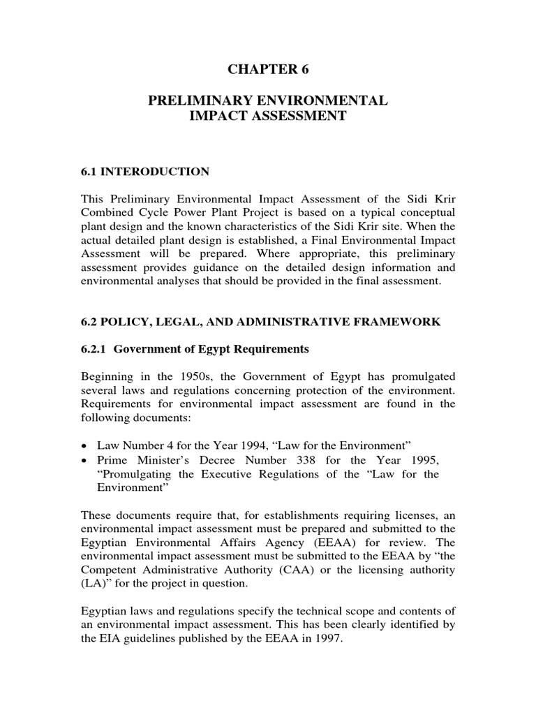 Sidi Krir Power Plant Environmental Assessment | PDF | Environmental Impact Assessment | Power ...