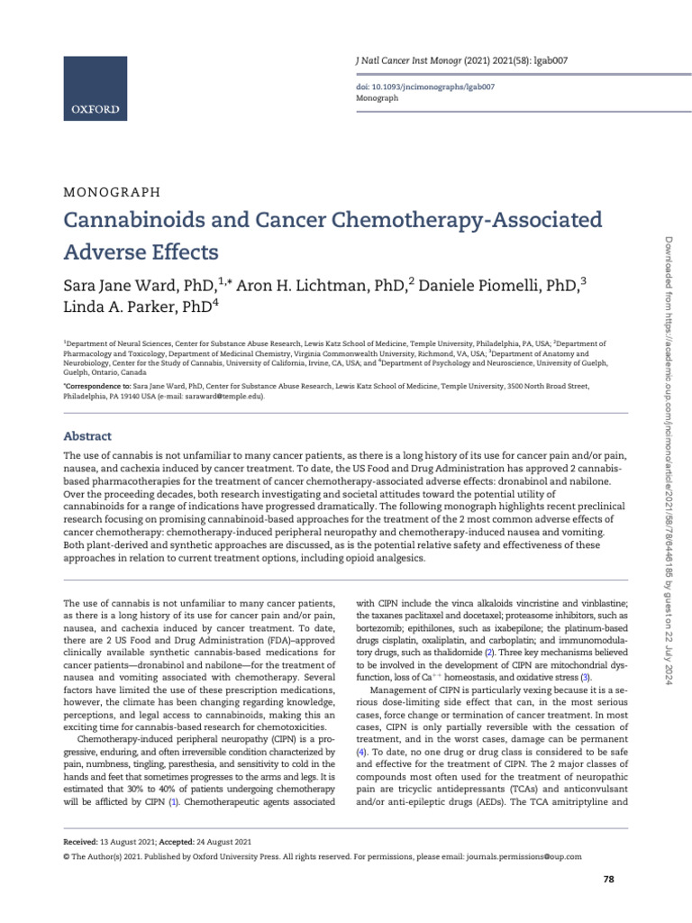 Cannabinoids and Cancer Chemotherapy | PDF | Opioid | Tetrahydrocannabinol