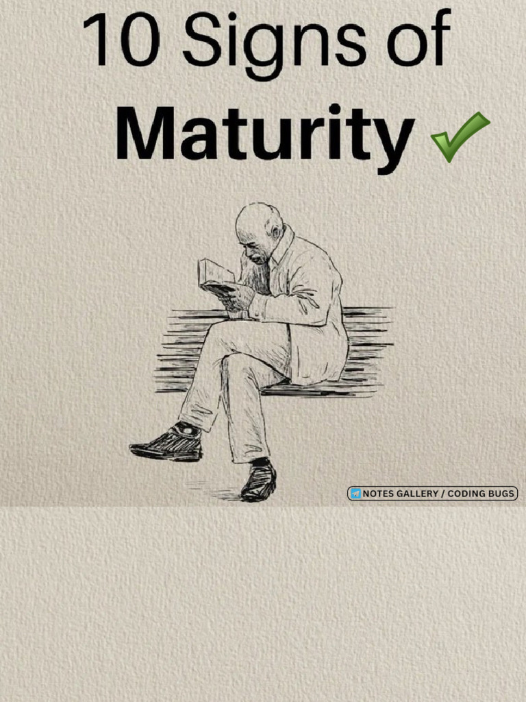 Signs of Maturity 1719767960 | PDF