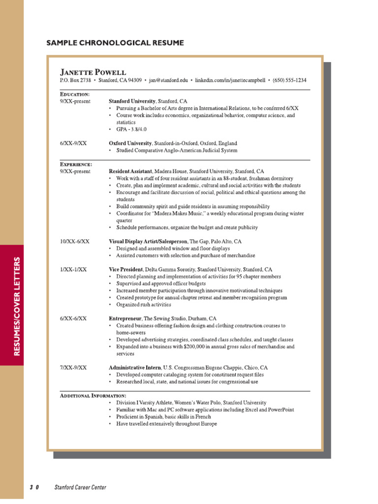 CV Template Stanford 01 | PDF