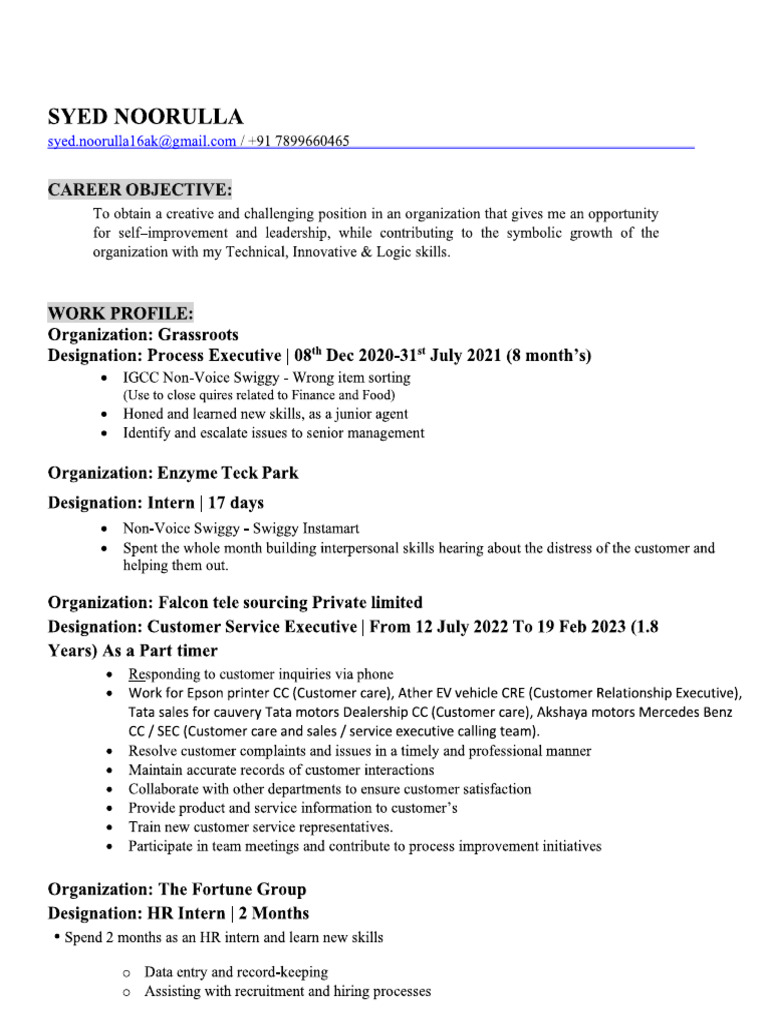 Syed Resume... . | PDF