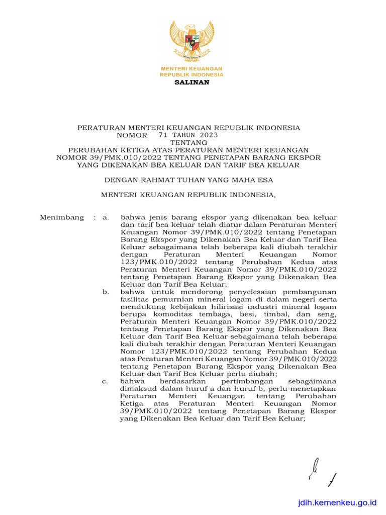 2023 Pmkeuangan 071 | PDF